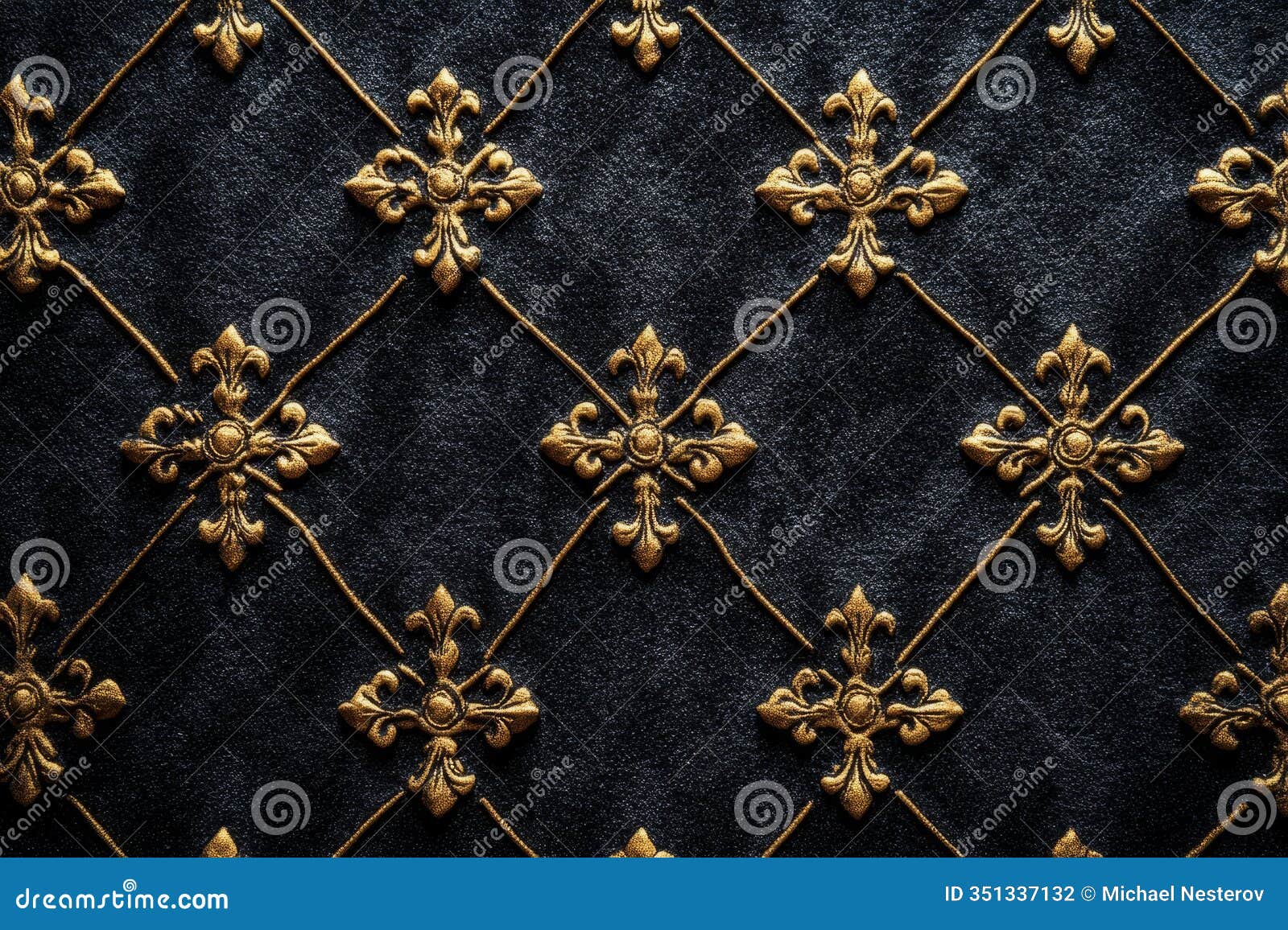 Luxurious Black and Gold Fabric Pattern Creating an Elegant and ...