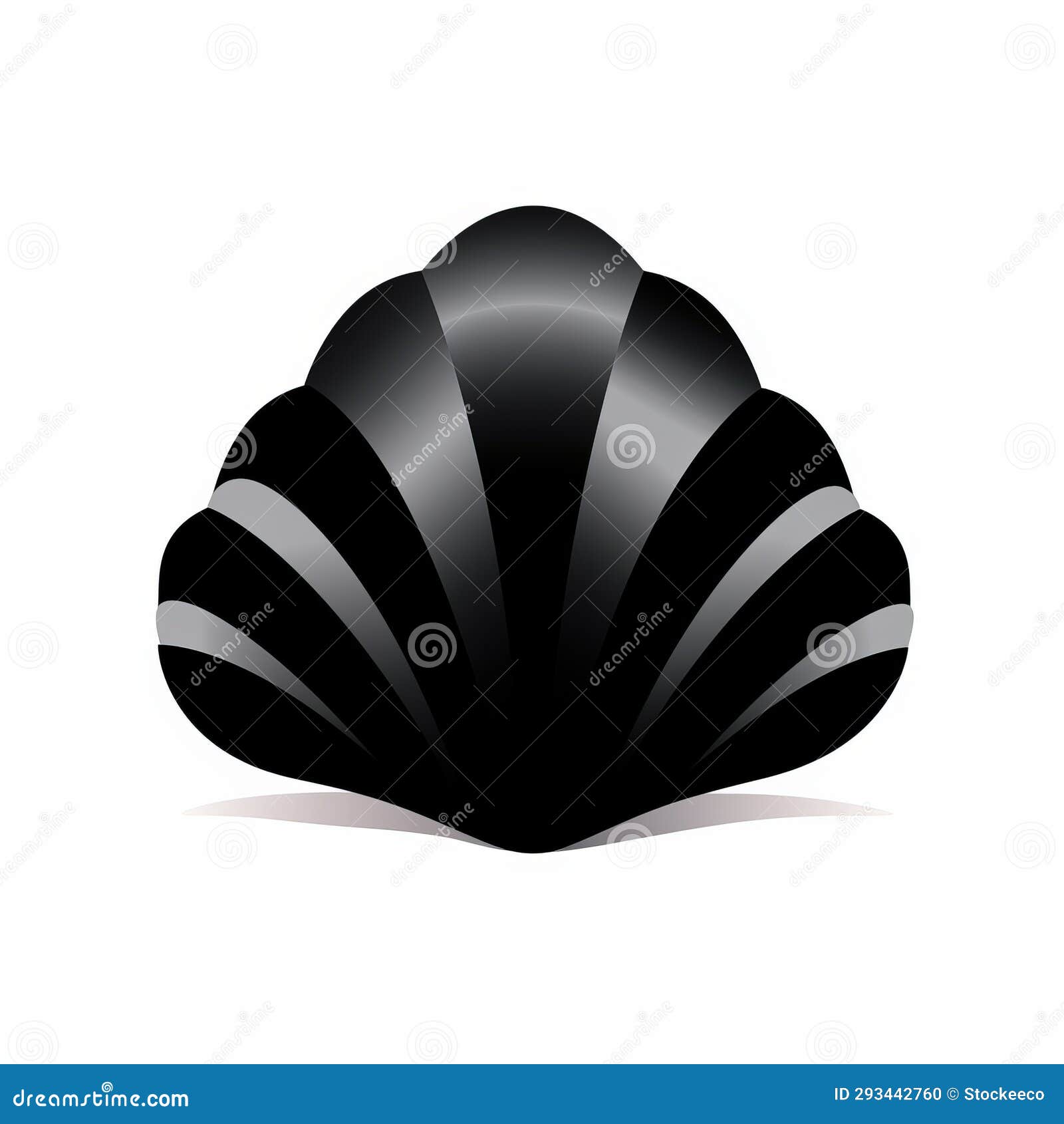 Luxurious Black Shell Logo on Clean White Background Stock Illustration ...