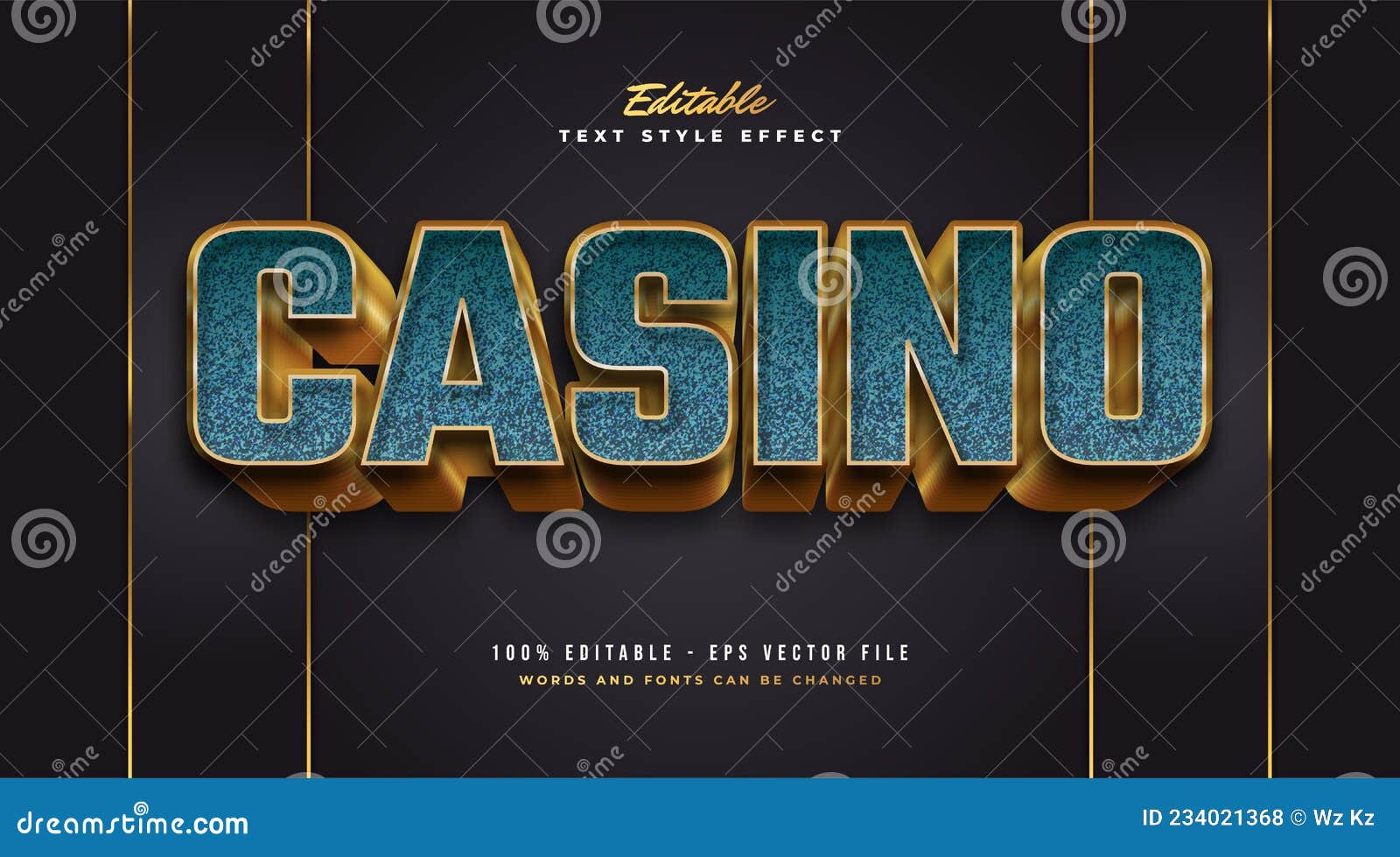 Luxurious Blue and Gold Text Style with Embossed Texture and Effects ...