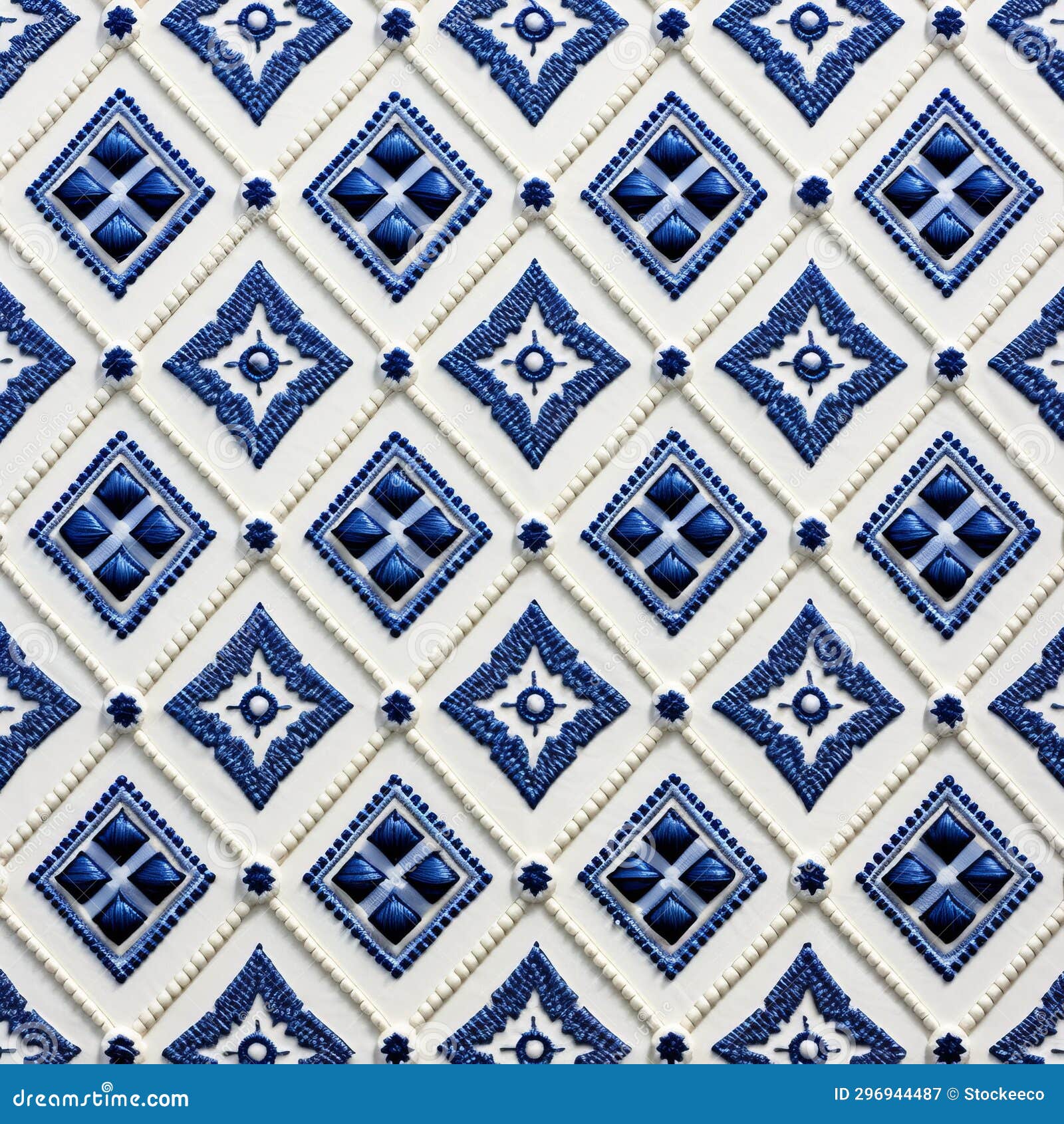 Luxurious Blue and White Diamond Pattern Tile Background Stock ...
