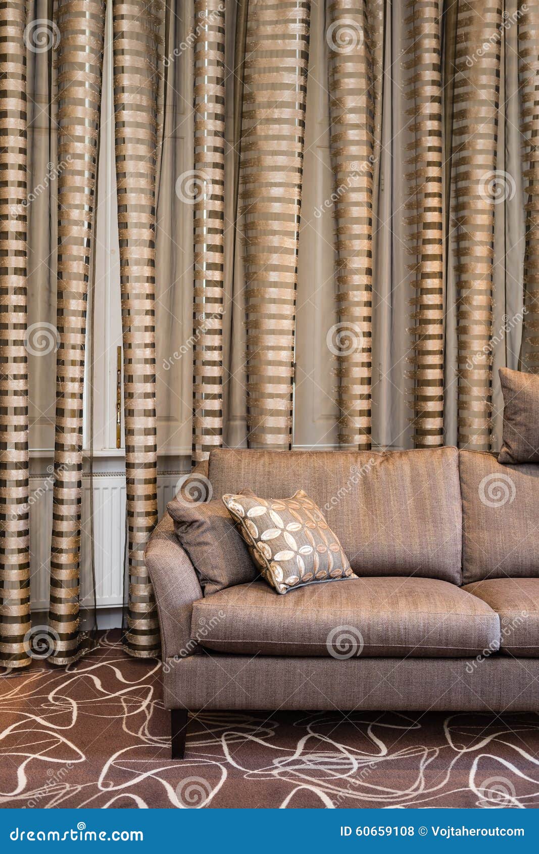 Luxurious brown settee stock photo. Image of couch, elegant - 60659108