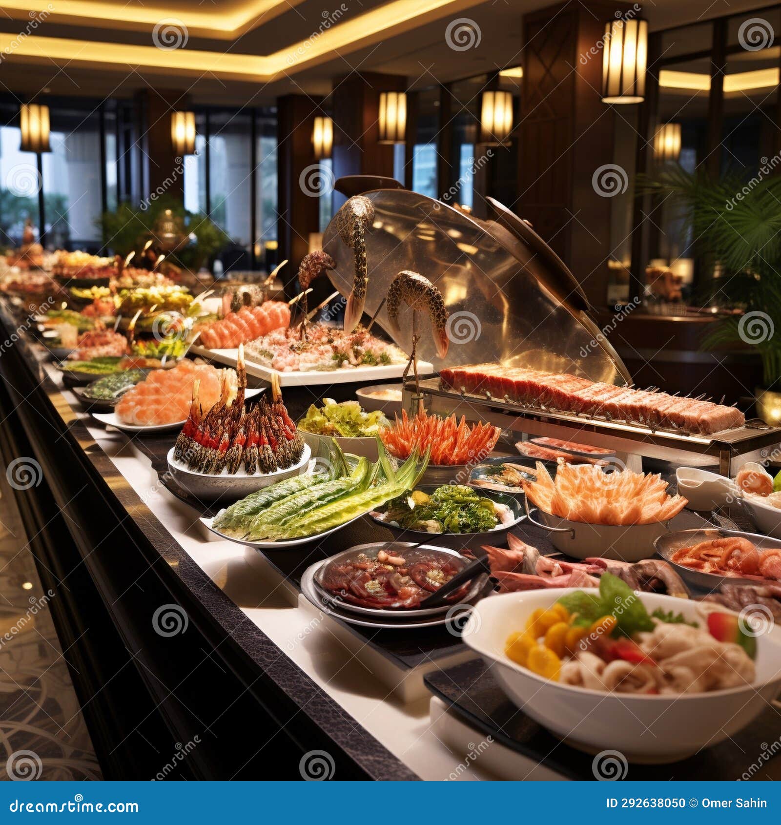 Luxurious Buffet Display: a Feast for the Senses Stock Illustration ...