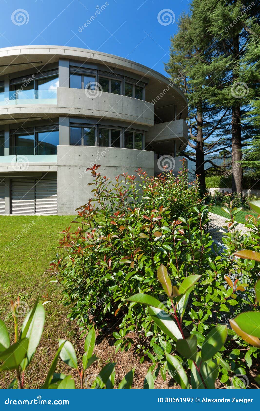 Luxurious Building with Garden Stock Image - Image of residence, home ...