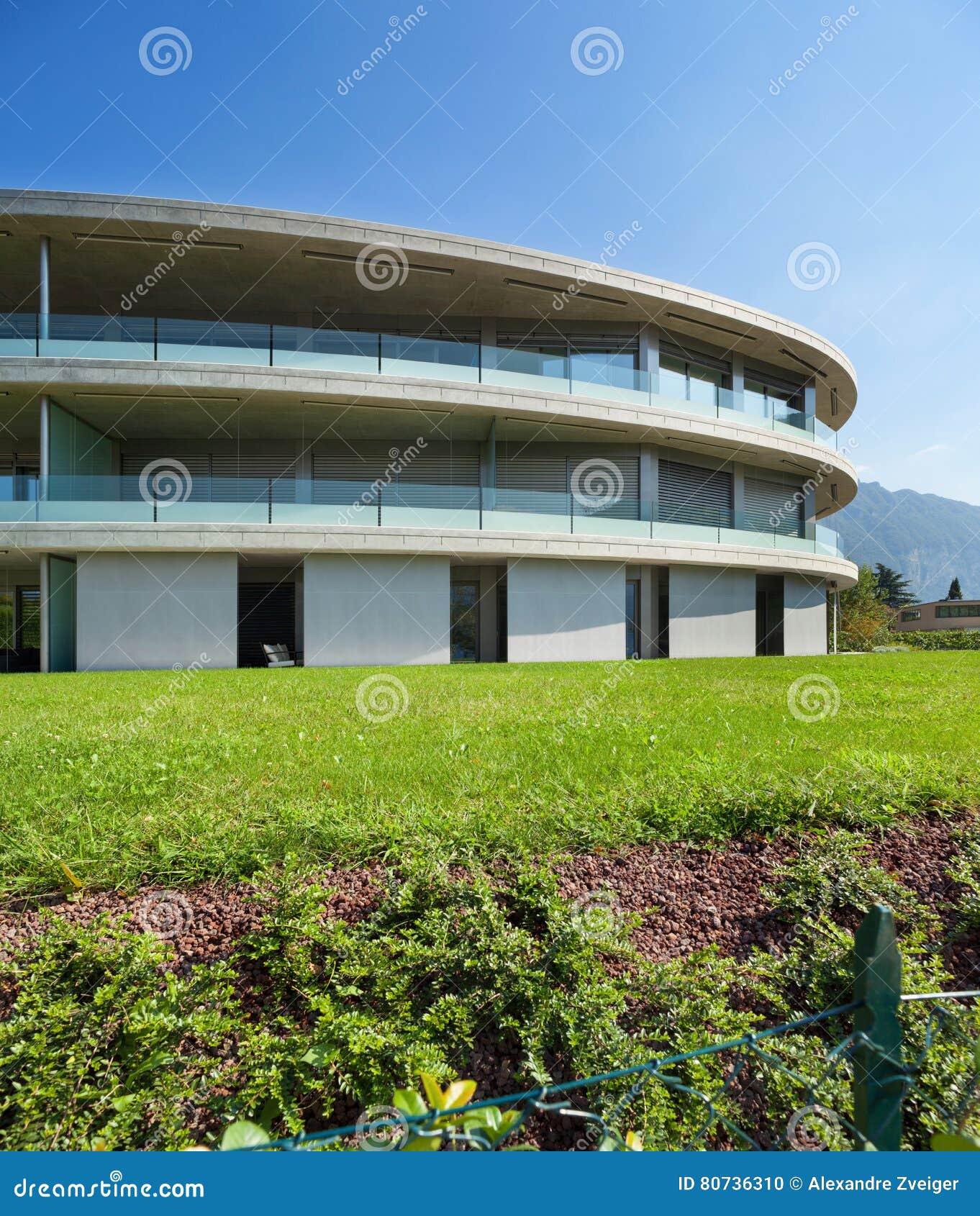 Luxurious Building with Garden Stock Photo - Image of terrace, building ...