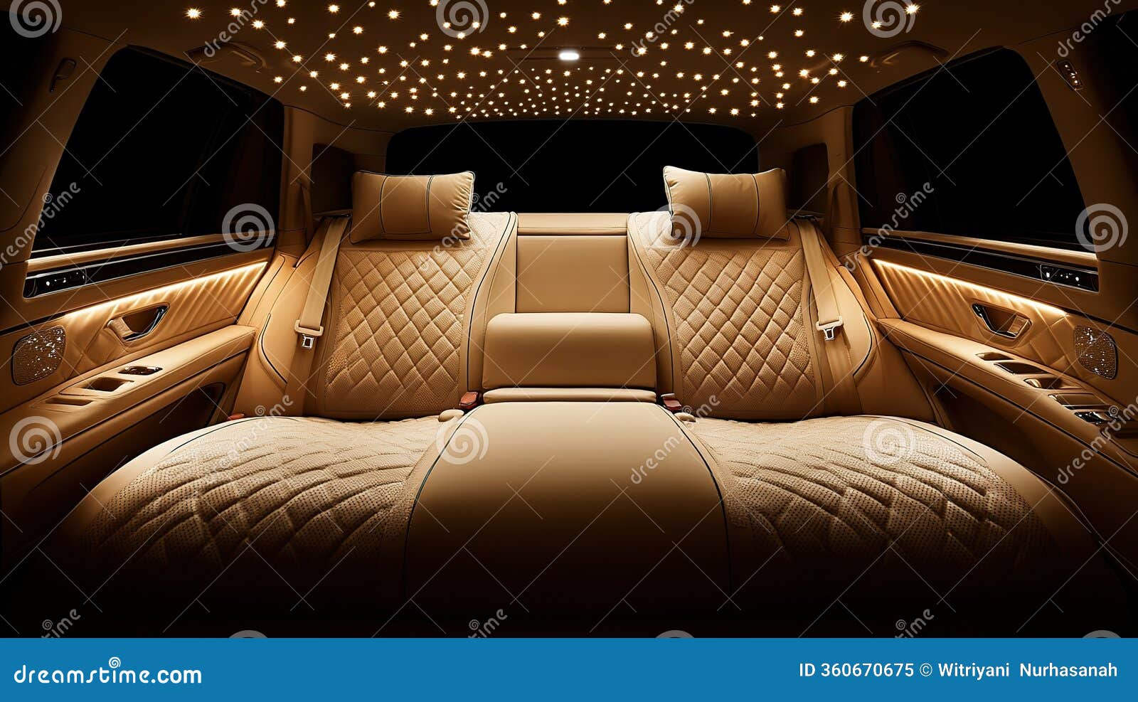 Luxurious Car Backseat, Night, Starry Ceiling, Comfort Stock Image ...