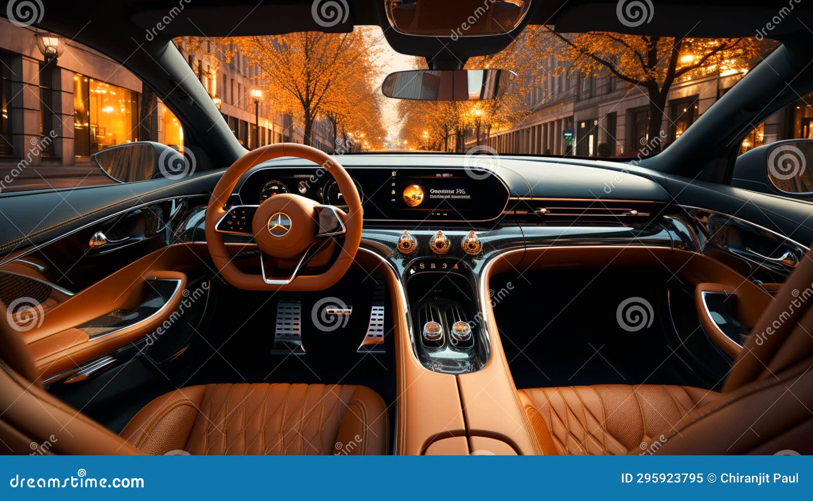 A Luxurious Car Interior Full View Stock Illustration - Illustration of ...