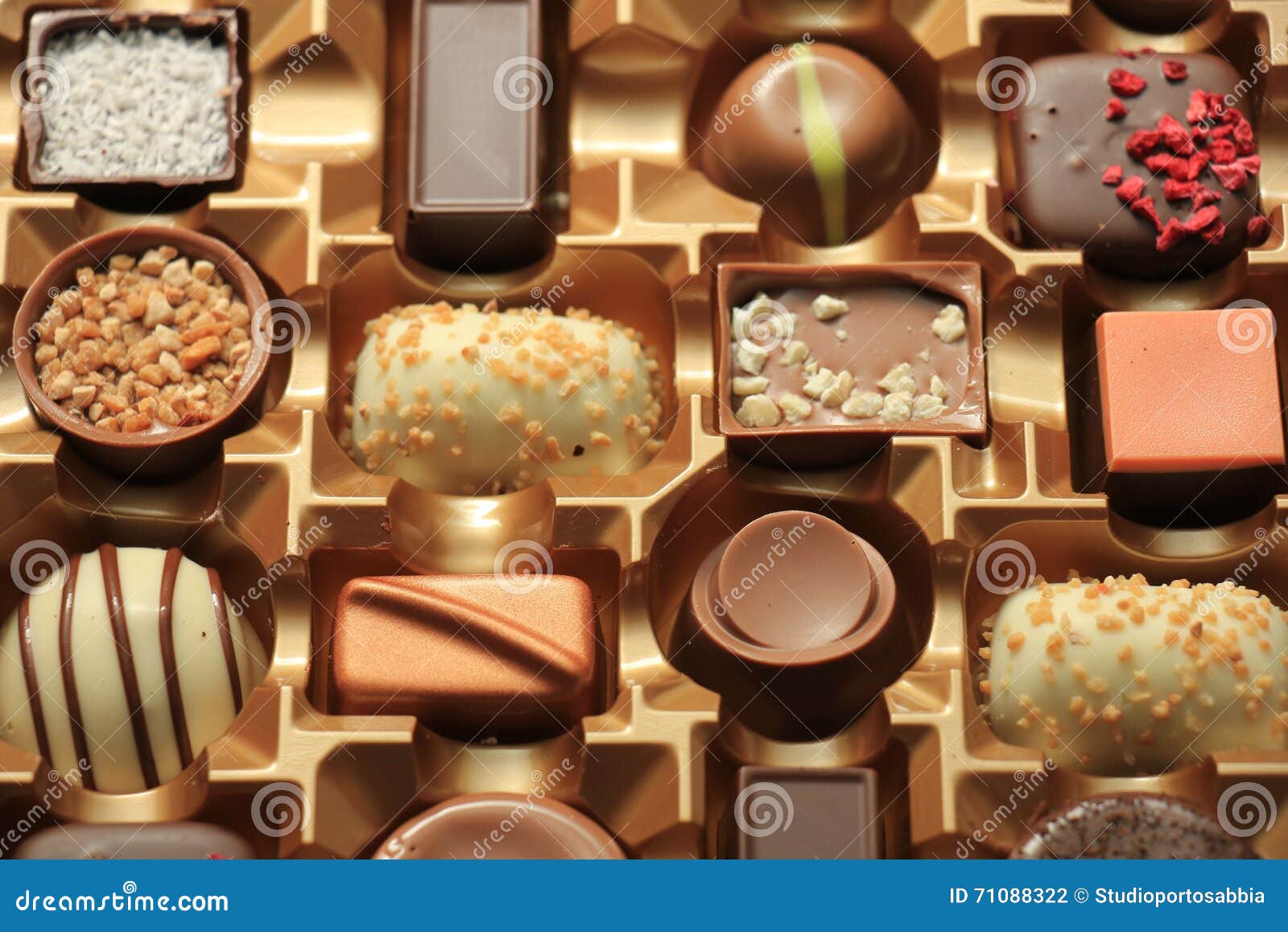 Luxurious Chocolates in Box Stock Photo - Image of group, sugar: 71088322