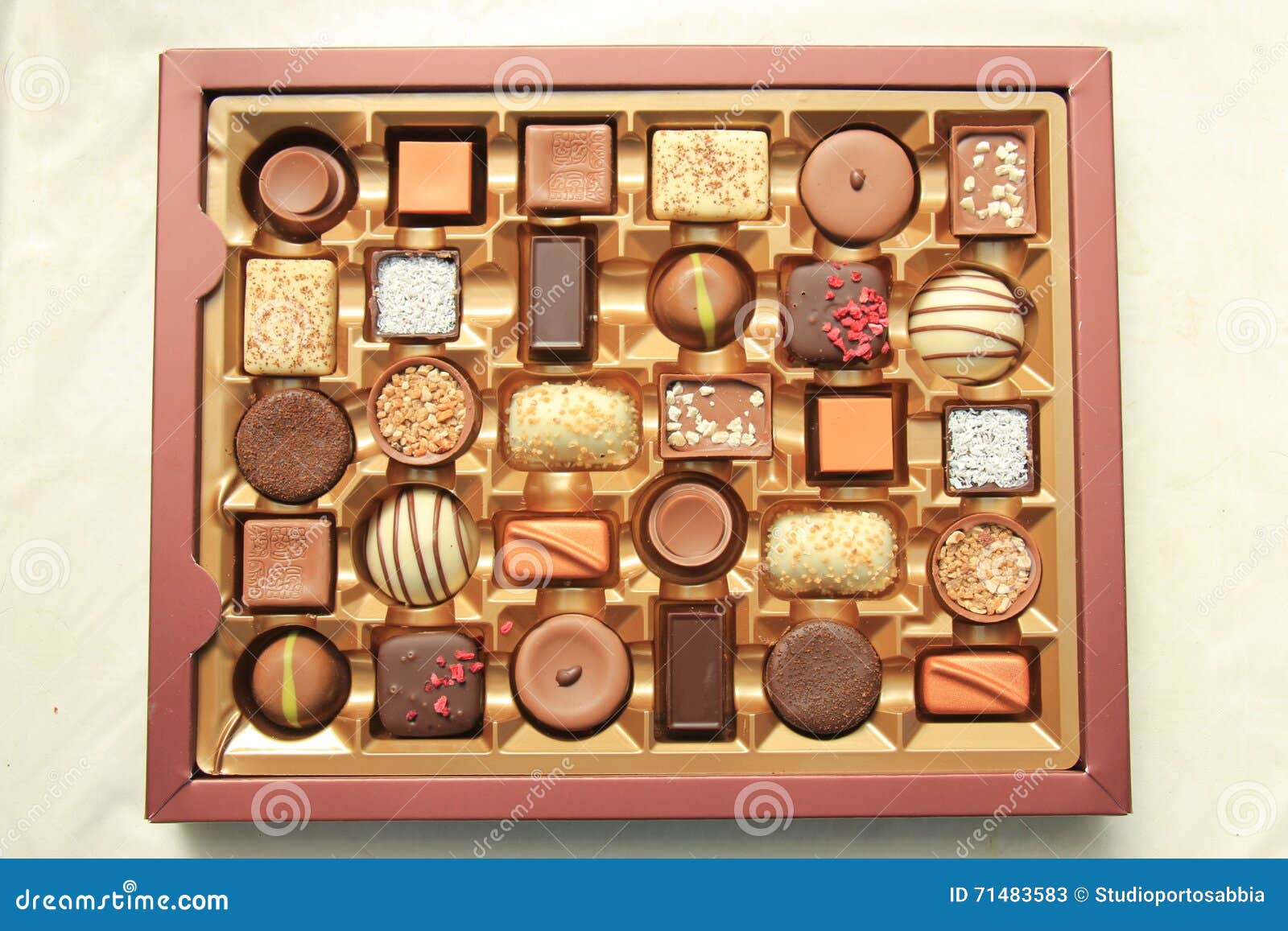 Luxurious Chocolates in Box Stock Image - Image of chocolate, dessert ...