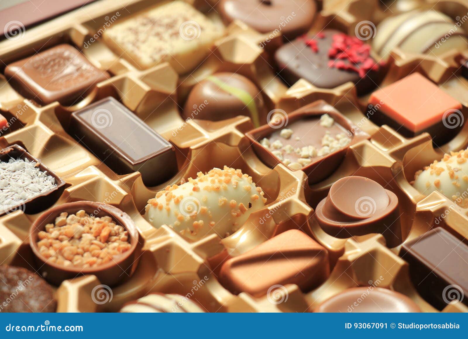 Luxurious Chocolates in Box Stock Image - Image of brown, nuts: 93067091