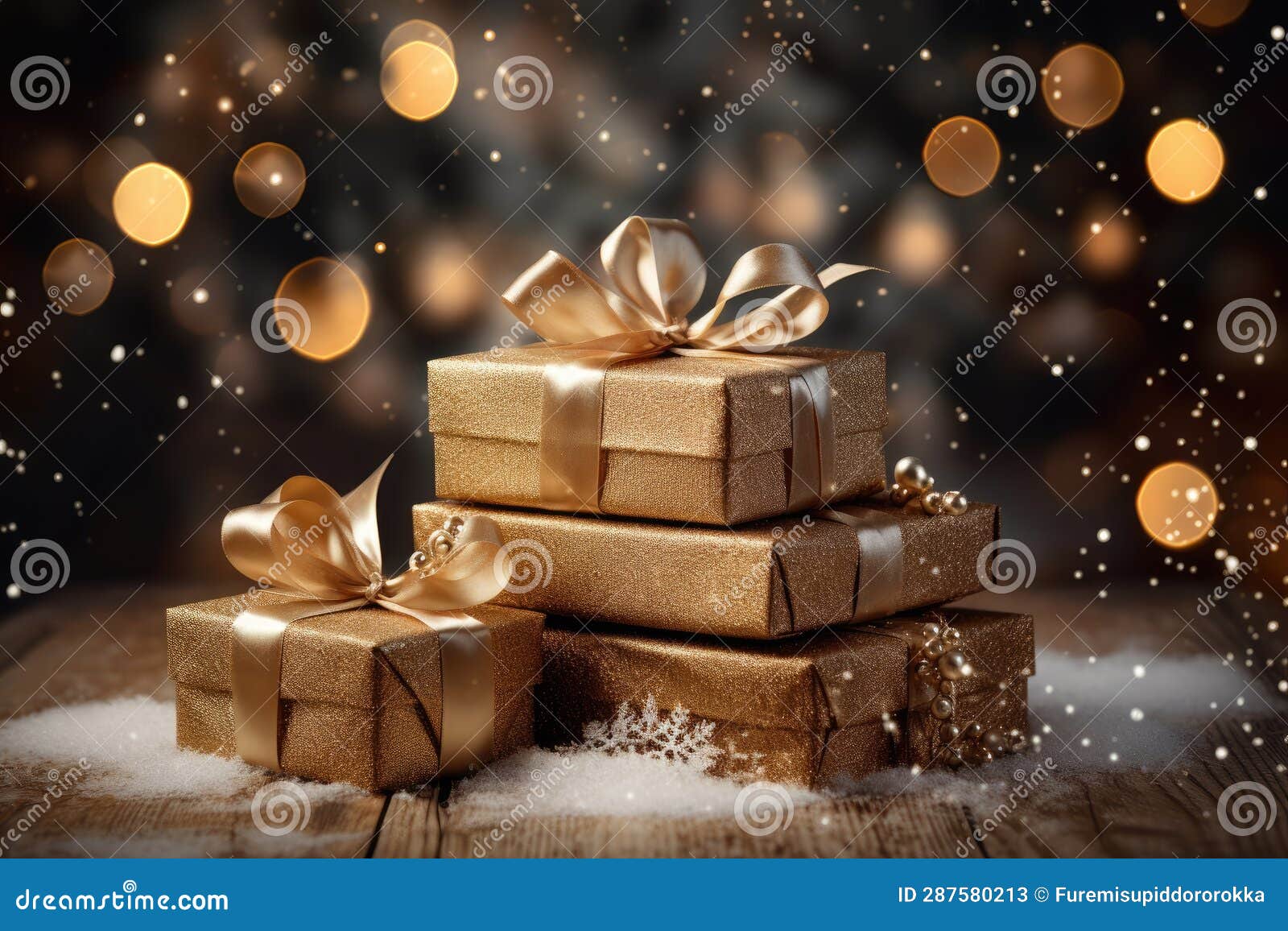 Luxurious Christmas Gift Stack Capturing the Magic of the Holiday ...