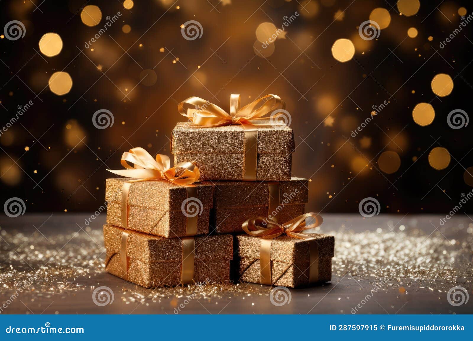 Luxurious Christmas Gift Stack Capturing the Magic of the Holiday ...