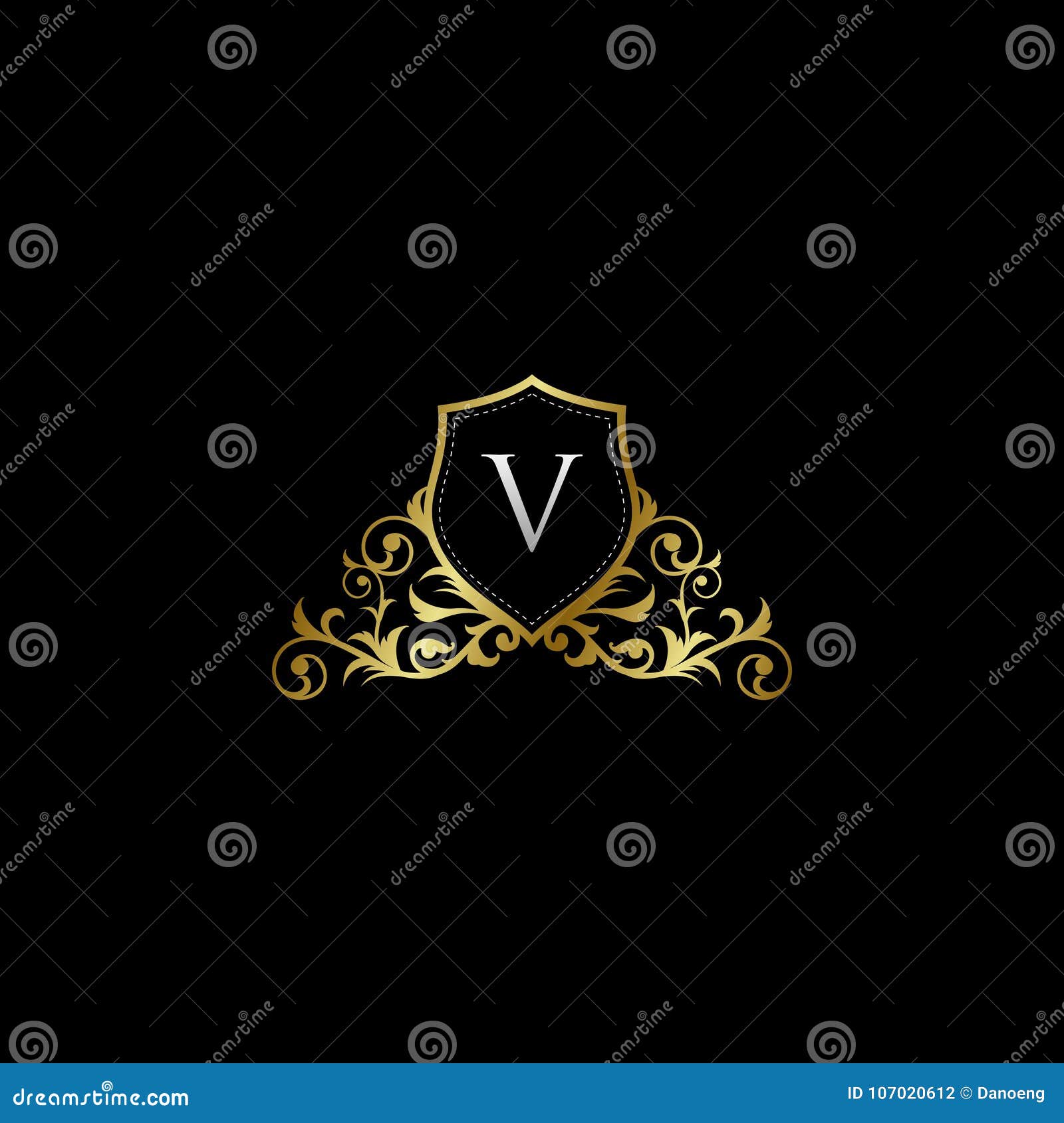 Luxurious Classy Letter V Logo Vector Stock Illustration - Illustration ...