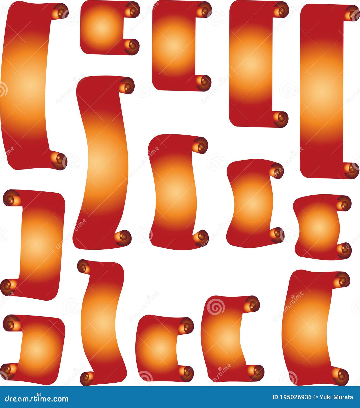 Luxurious Copper Scroll Set Stock Vector - Illustration of material ...