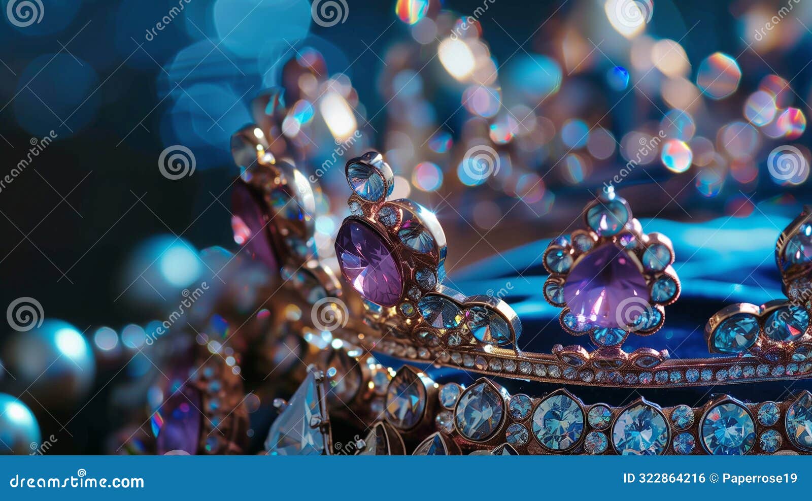 A Luxurious Crown Decorated with Many Jewels Stock Photo - Image of ...