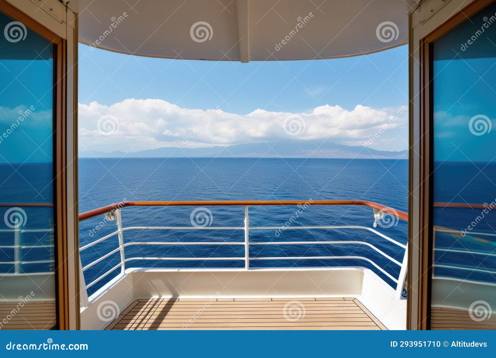 Luxurious Cruise Ship Balcony View Facing the Sea Stock Photo - Image ...