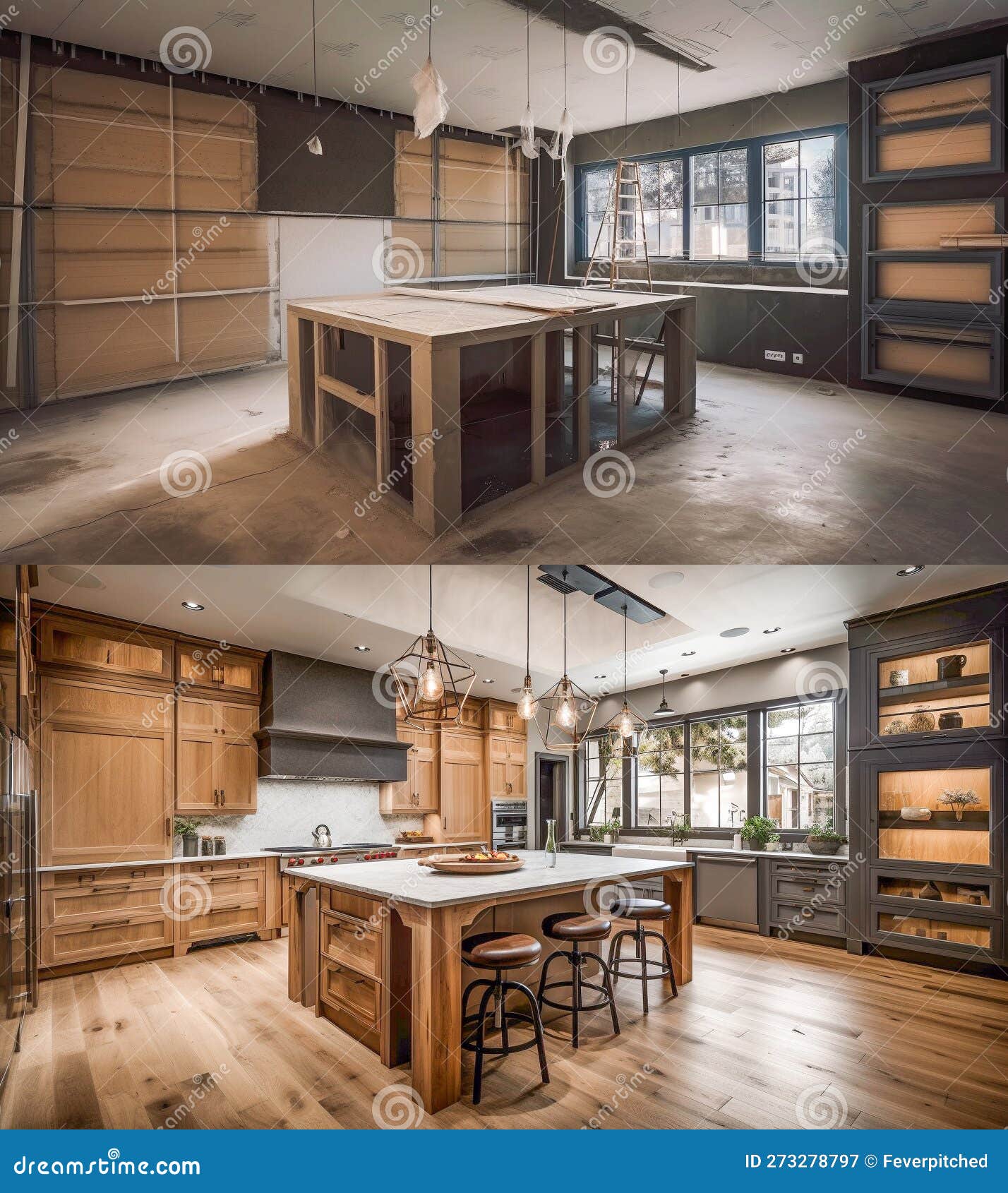 Before and after Luxurious Custom Kitchen Upgrade Interior Construction ...