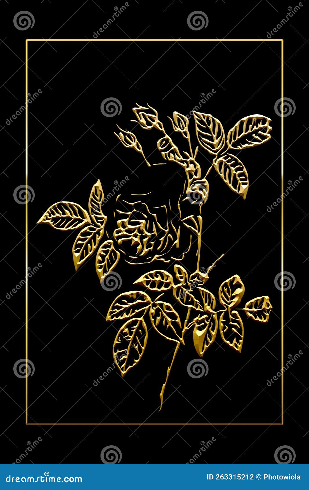 Luxurious 3D Background with Embossed Gold Pattern Stock Illustration ...