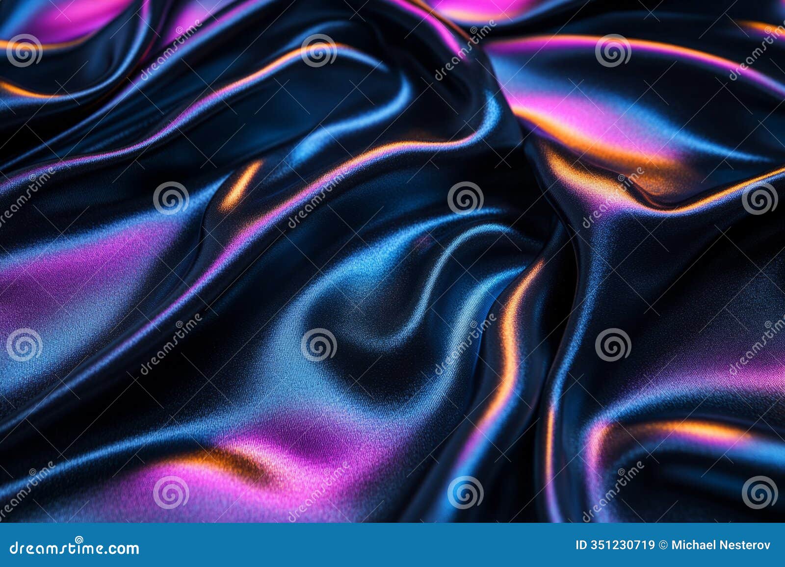 Luxurious Dark Fabric with Iridescent Highlights Flows Smoothly ...