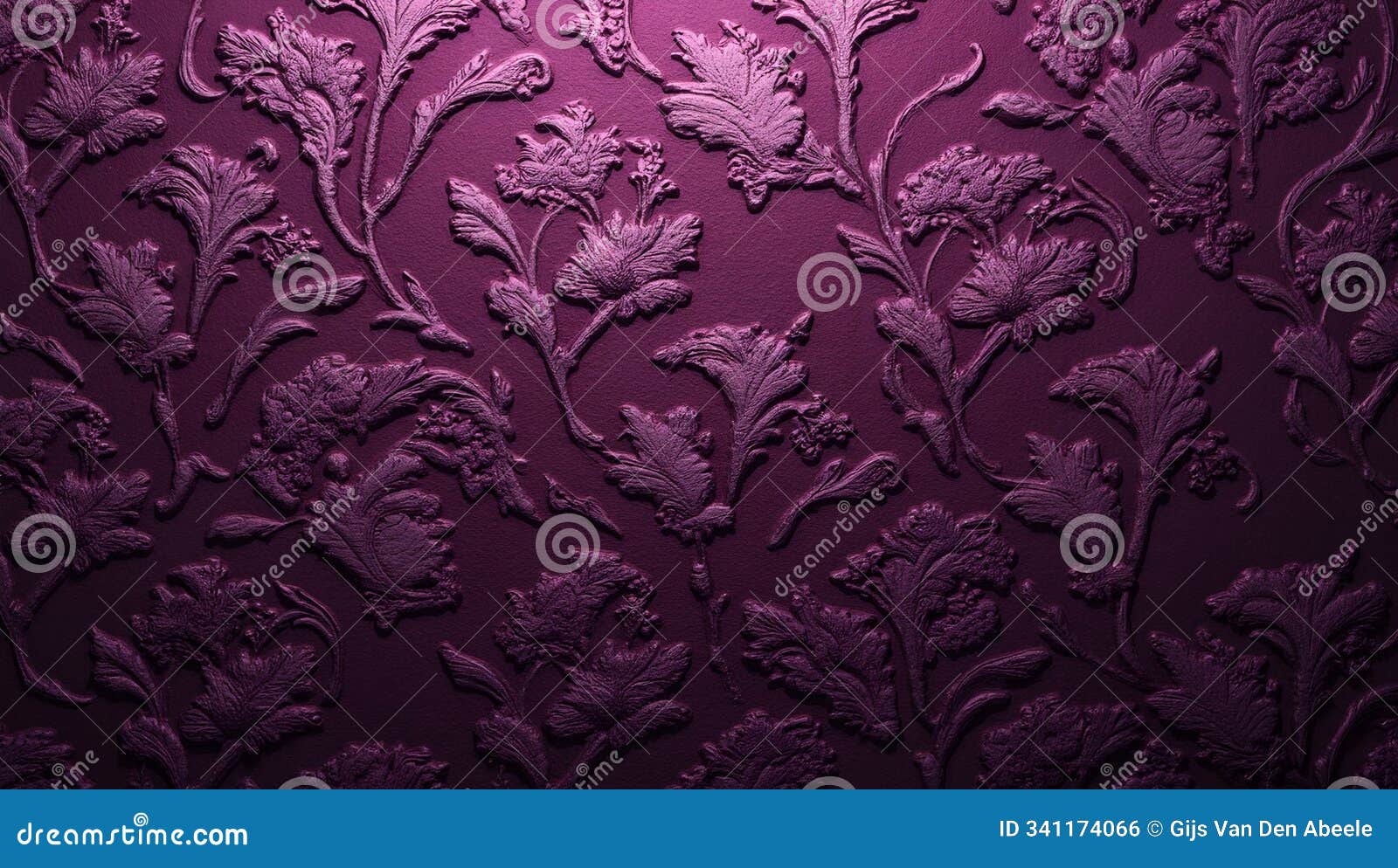 Luxurious Deep Purple Jacquard Fabric with Raised Floral Patterns Stock ...