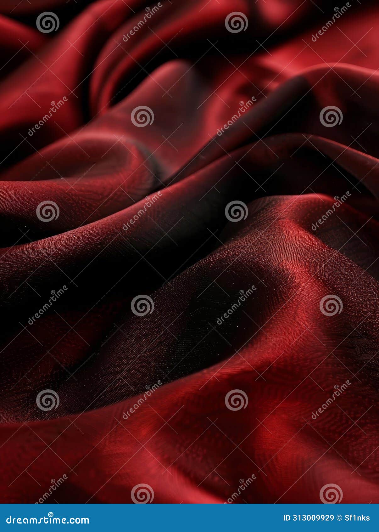 Luxurious Deep Red Satin Silk Fabric, Elegantly Draped with Soft ...