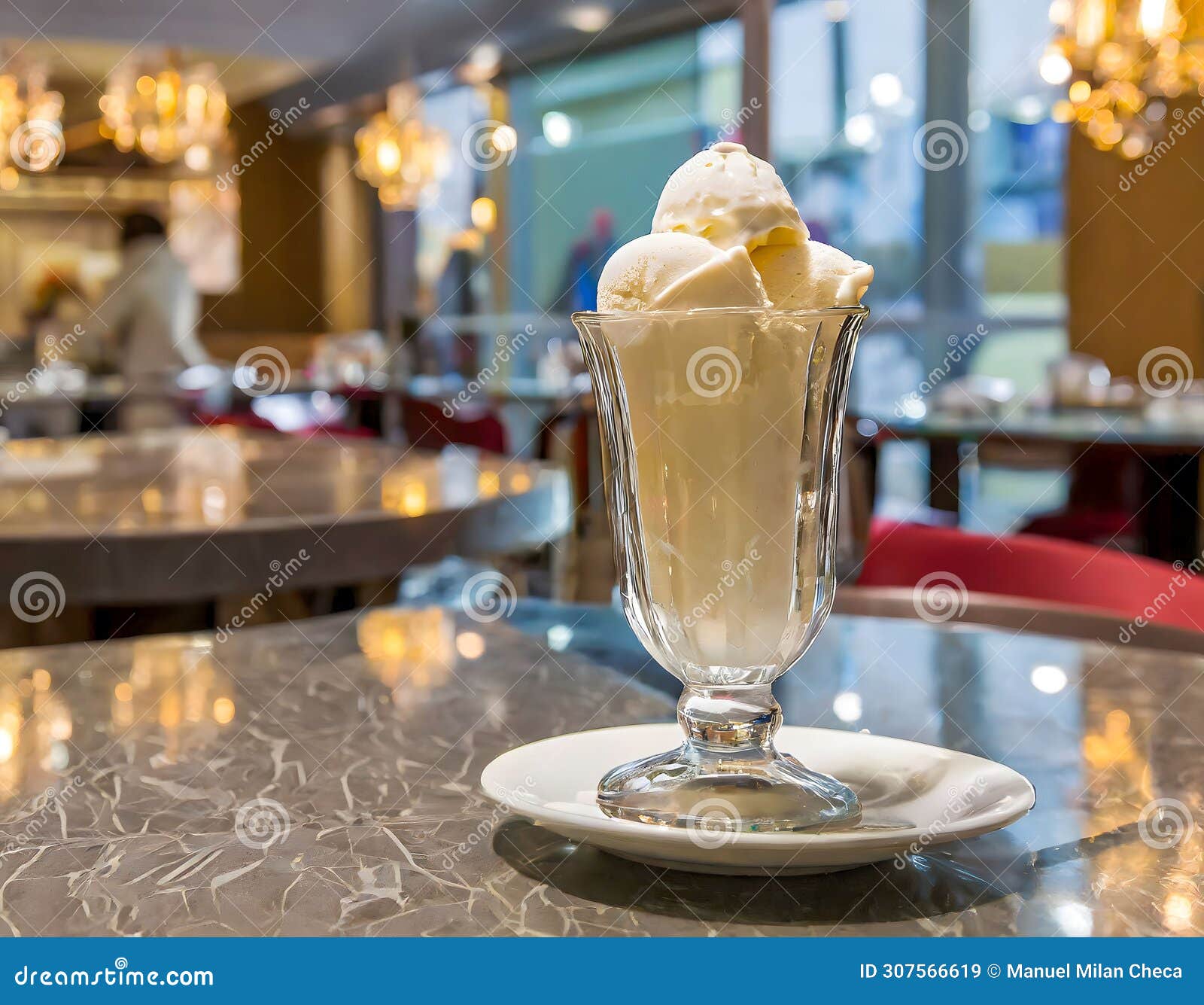 A Luxurious Dessert Experience, Vanilla Ice Cream Sundae Served in a ...