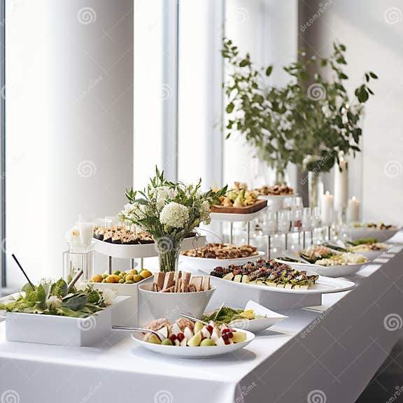 Luxurious Dining Setup for a Reception - Savoring Simplicity Stock ...