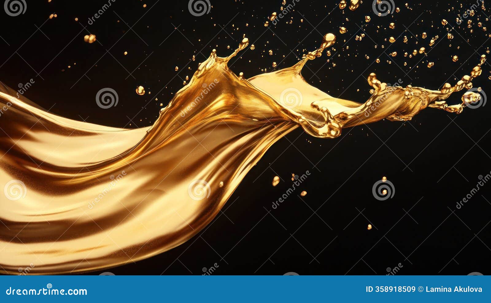 Luxurious Elegance of Liquid Gold Paint Splash for Art and Design ...