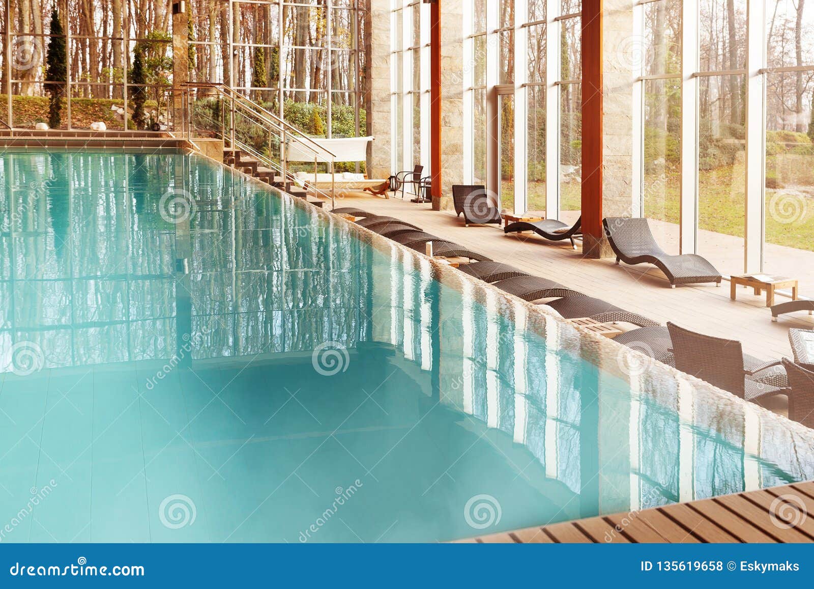 Luxurious Empty Thermal Infinity Pool Stock Photo - Image of handsome ...