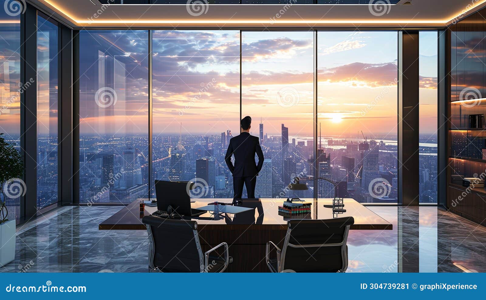 Luxurious Executive Office stock illustration. Illustration of sitting ...