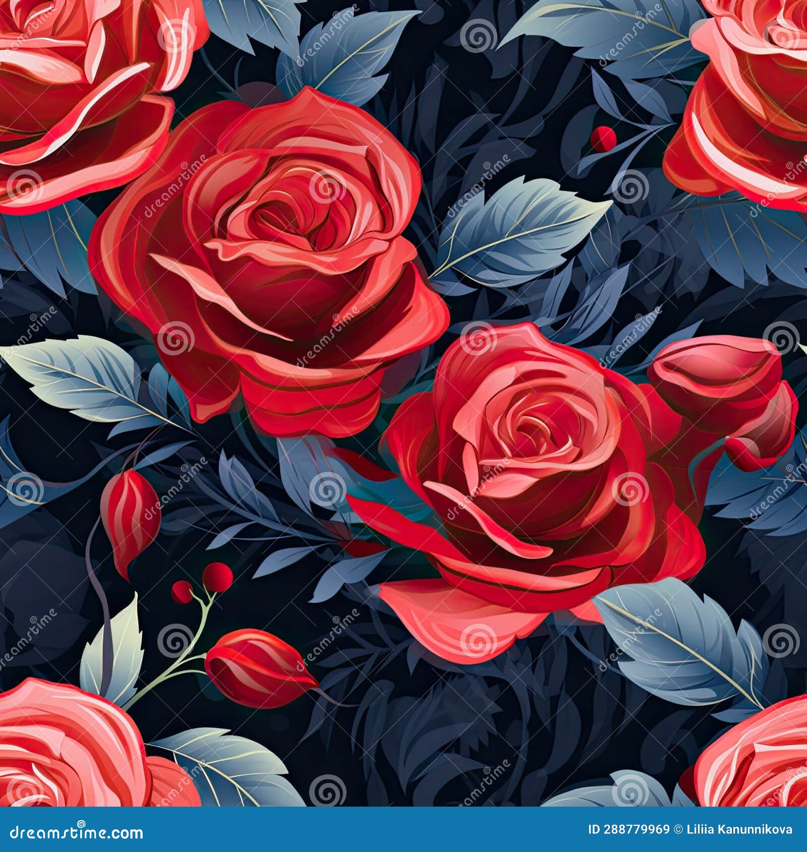 A Luxurious Fabric with a Rich Rose Pattern, Exuding Elegance and ...