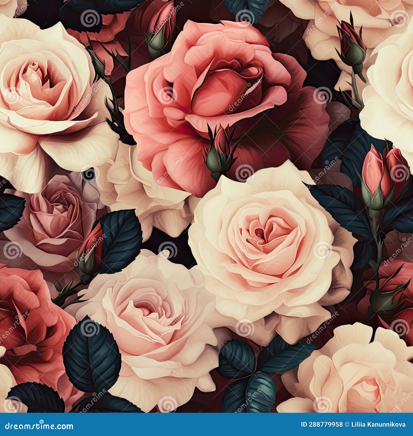 A Luxurious Fabric with a Rich Rose Pattern, Exuding Elegance and ...