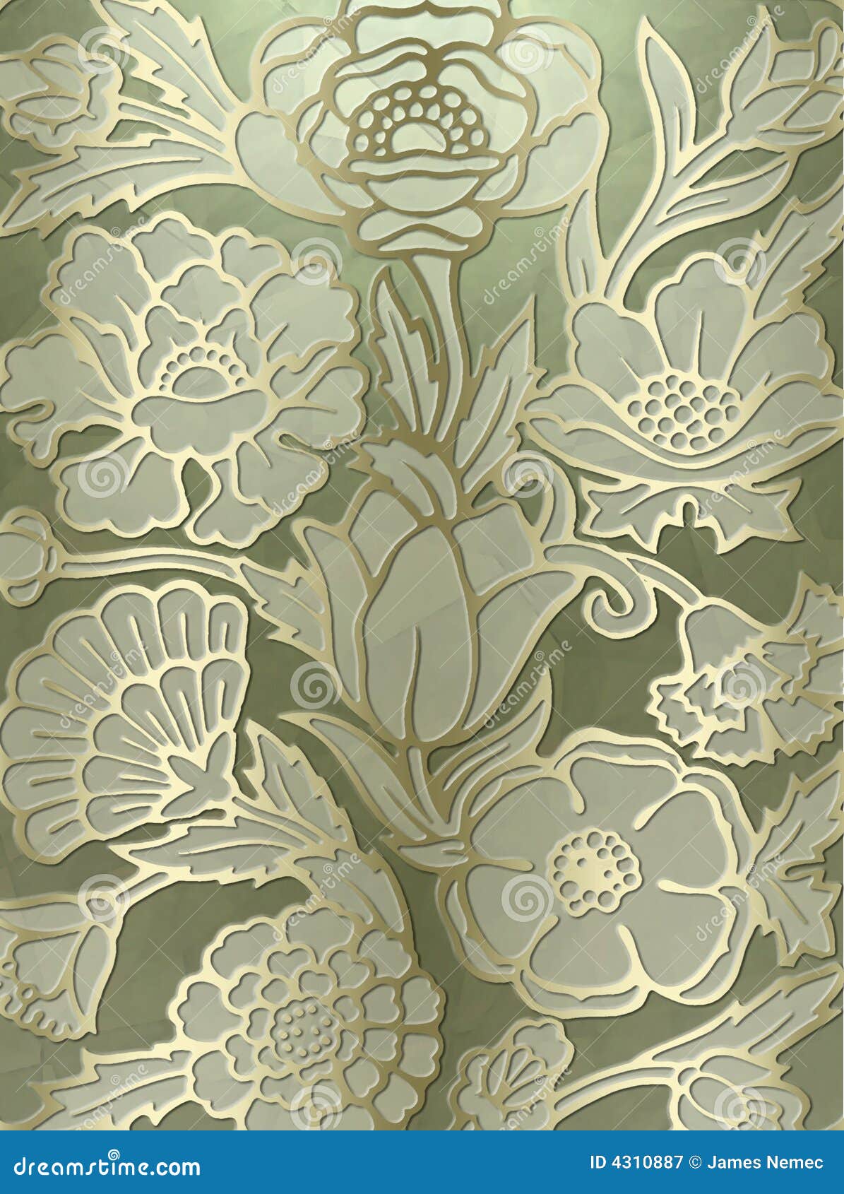 Luxurious Floral Print Background Stock Illustration - Illustration of ...