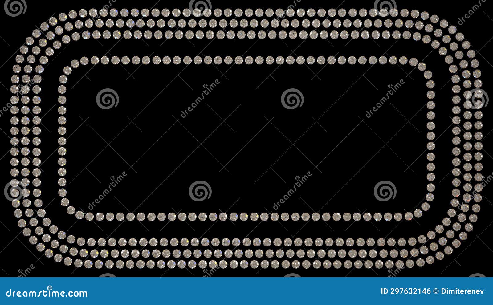 Luxurious Frame Made with Diamonds - Rectangular with Rounded Corners ...