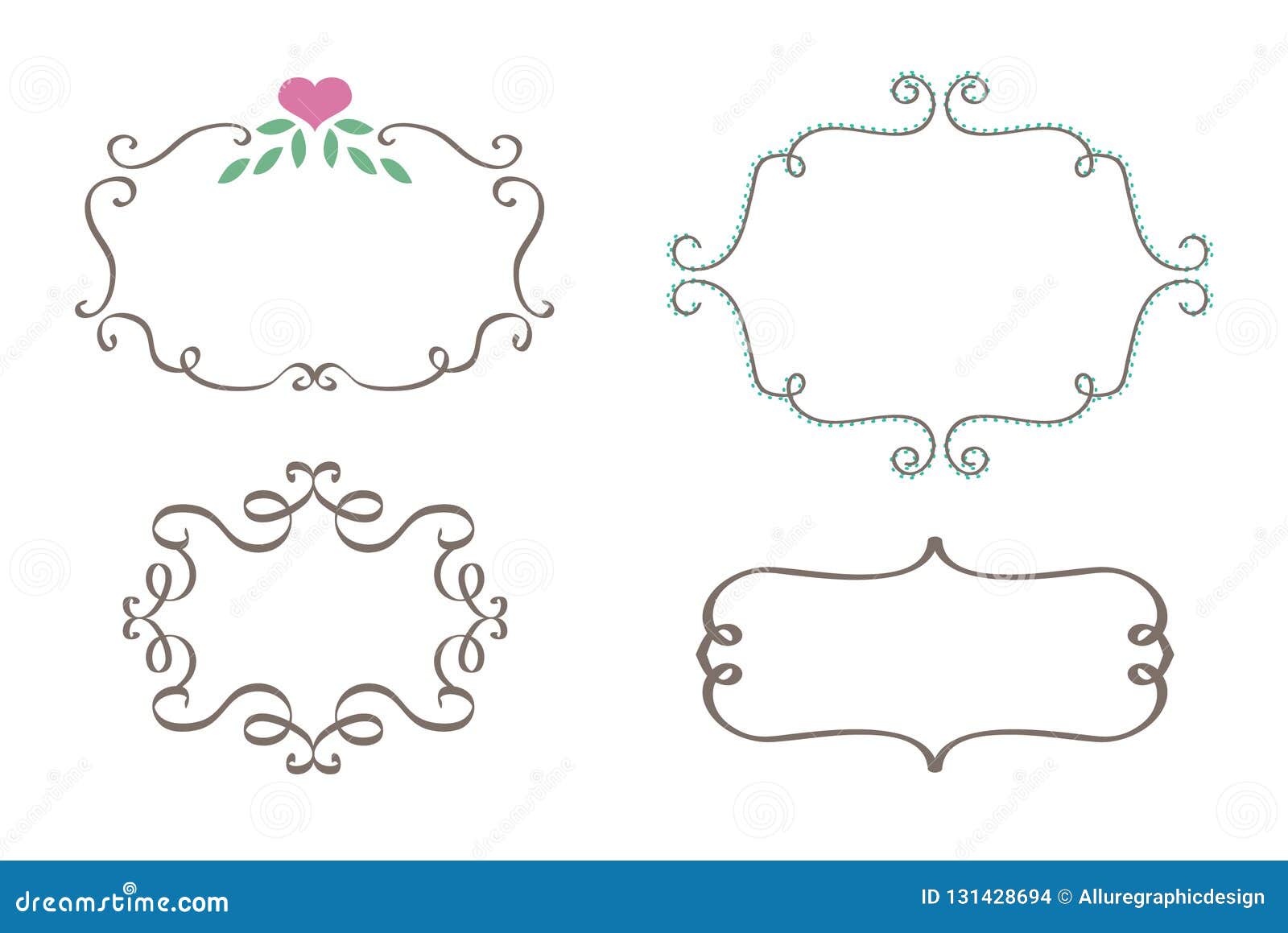 Luxury Curly Frames stock illustration. Illustration of luxury - 131428694