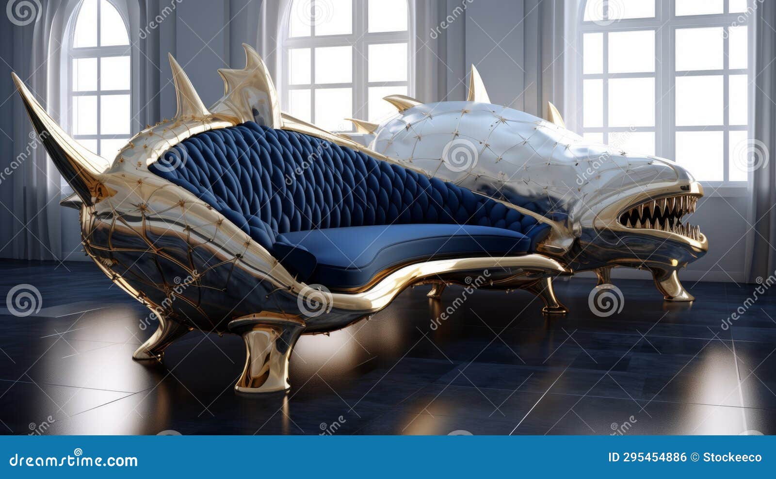 Luxurious Futuristic Classical Style Sofa Inspired by Shark Stock ...