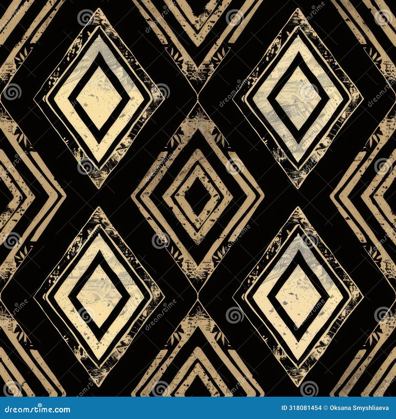 Luxurious Geometric Diamond Pattern on Black Background Stock Photo ...