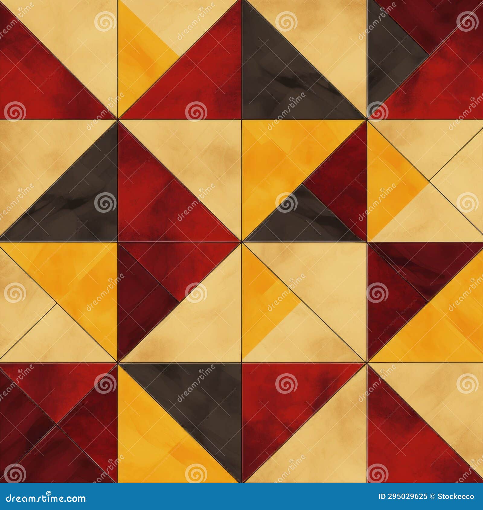 Luxurious Geometry Red, Yellow, and Brown Square Tile Design Stock ...