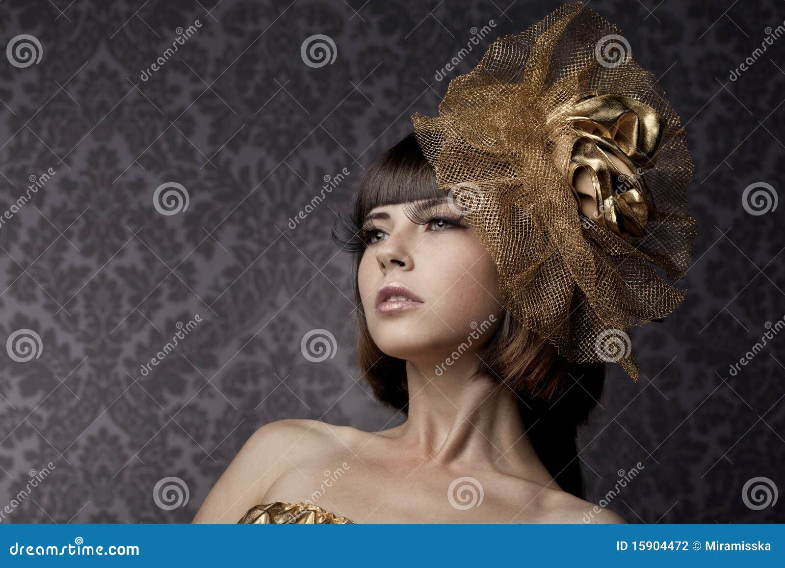 Luxurious Glamorous Models in Gold Stock Photo - Image of beauty, dream ...