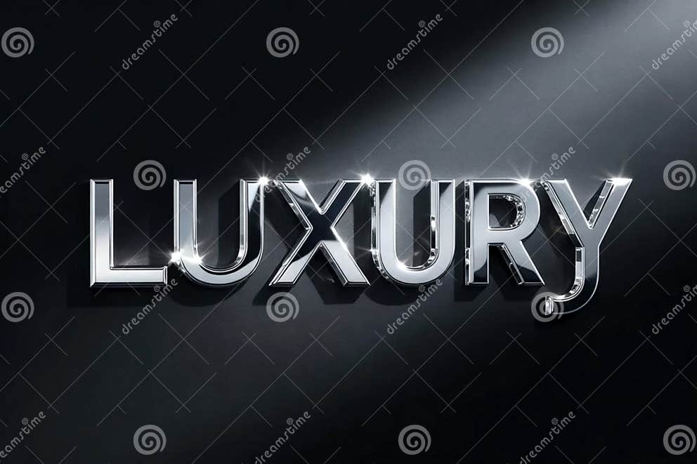 Glossy 3D Chrome Luxury Text Design Premium Looking Stock Illustration ...