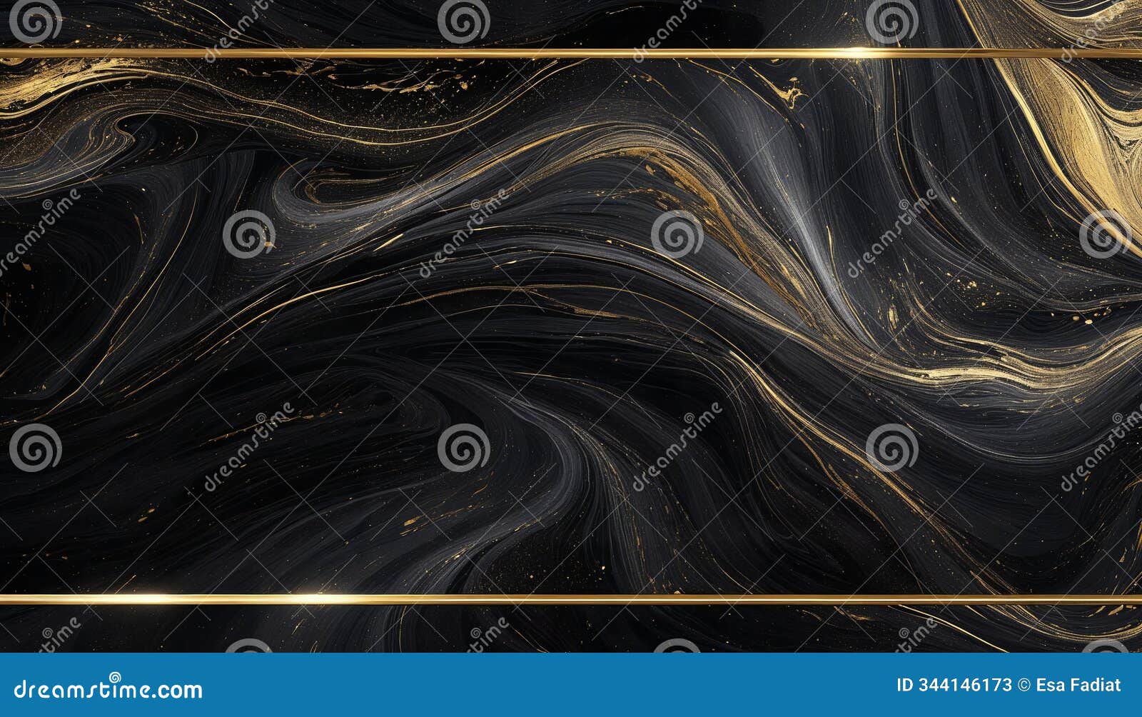 Luxurious Gold and Black Abstract Background with Gold Frame Stock ...