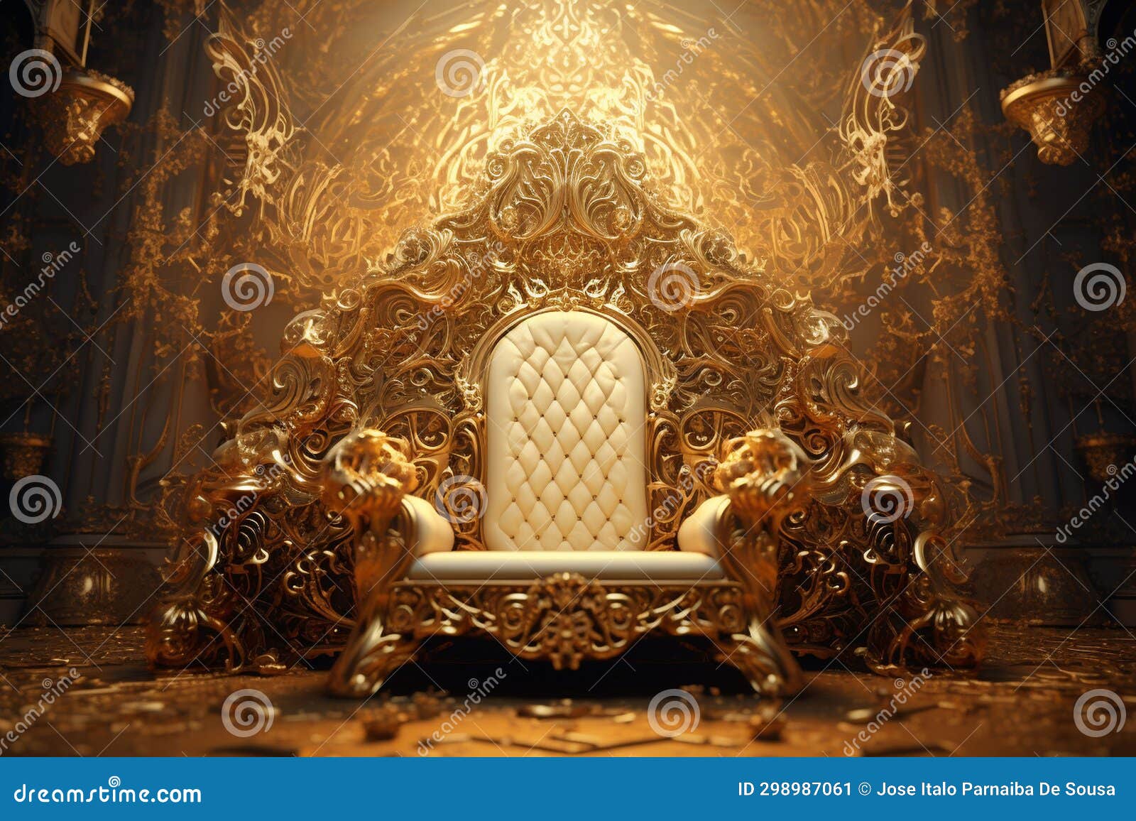 Luxurious Gold Pattern on a Royal Throne Conveying Stock Image - Image ...