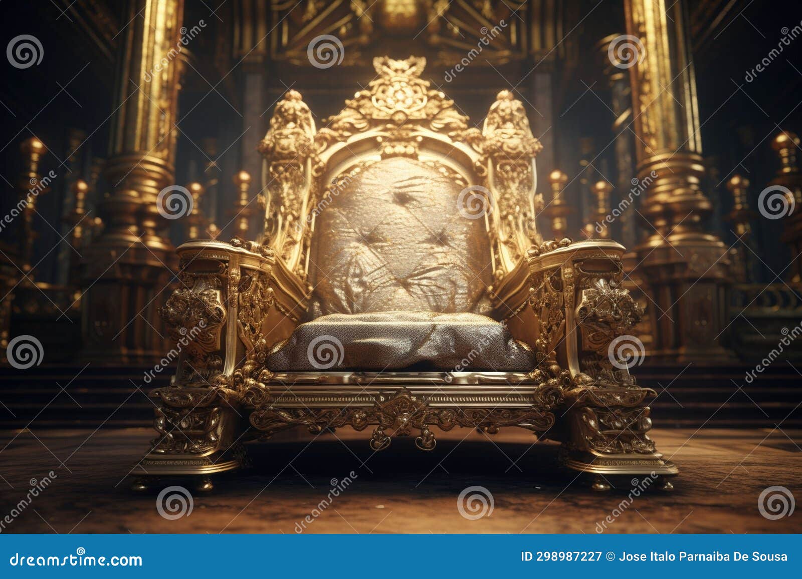 Luxurious Gold Pattern on a Royal Throne Conveying Stock Image - Image ...