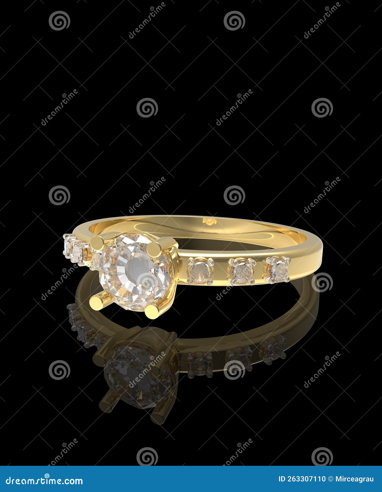 Luxurious gold ring stock illustration. Illustration of love - 263307110