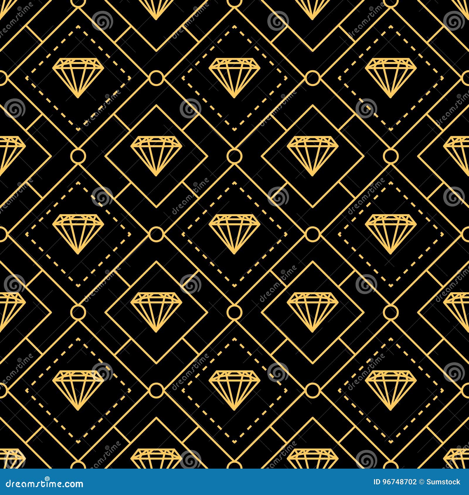 Luxurious Golden Lines Diamond Seamless Pattern Stock Vector ...