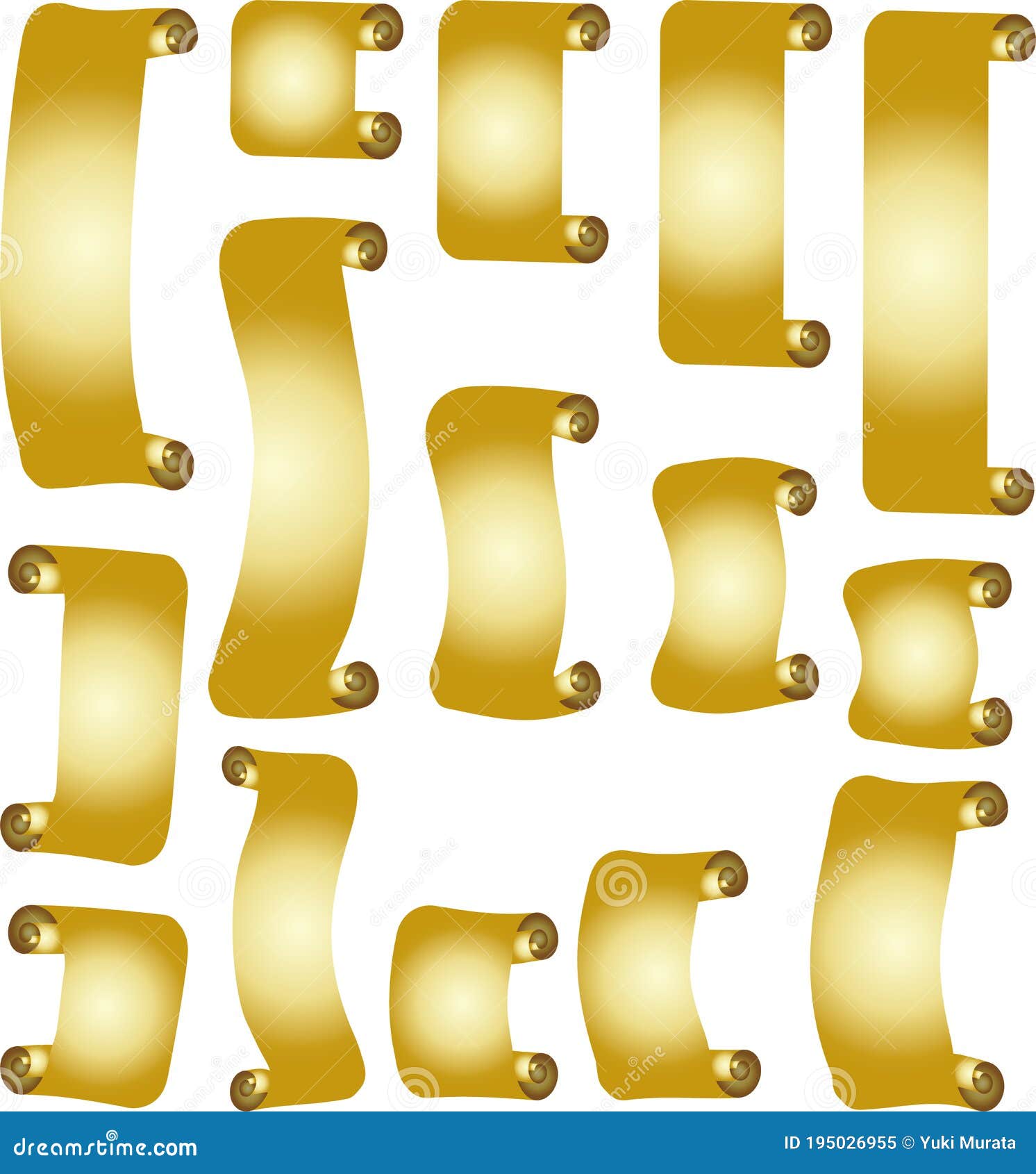 Luxurious Golden Scroll Set Stock Vector - Illustration of tradition ...