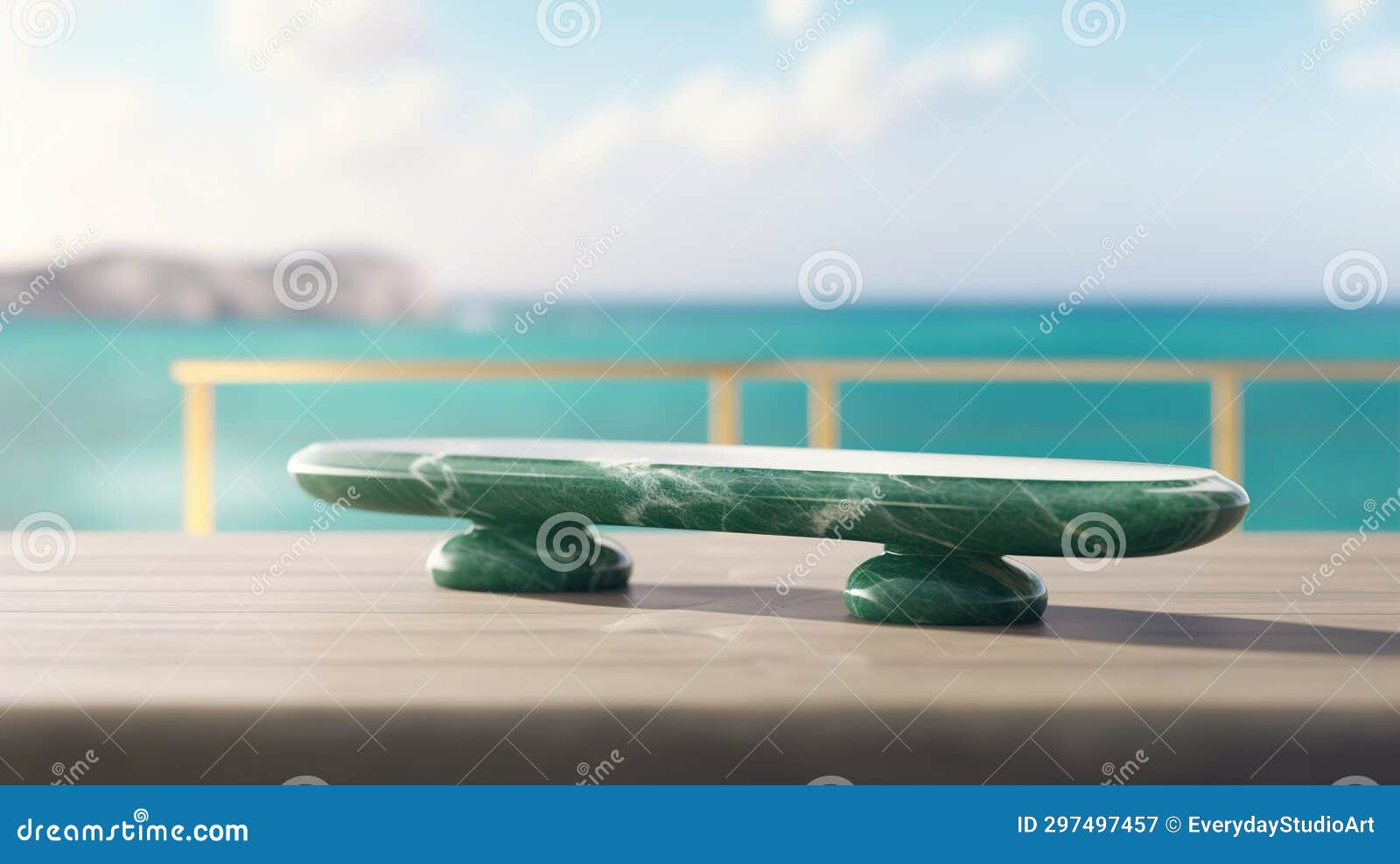 Luxurious Green Jade Stone Empty Table Mockup, Elegant Product ...
