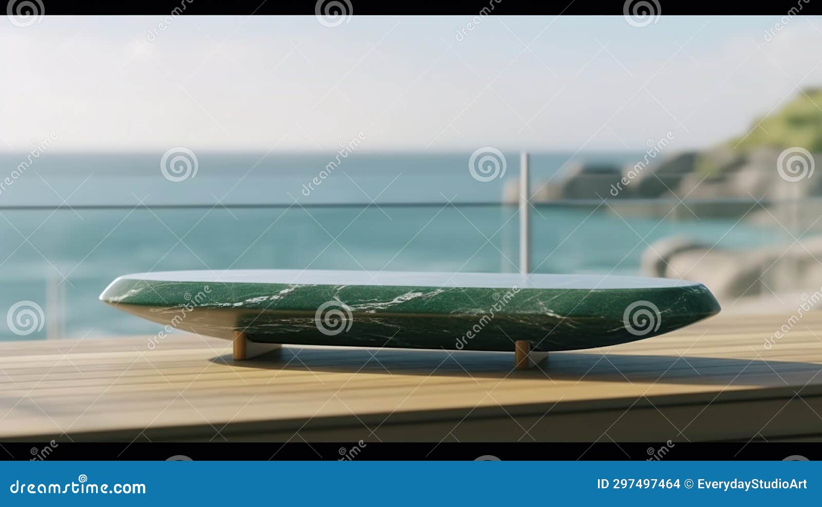 Luxurious Green Jade Stone Empty Table Mockup, Elegant Product ...