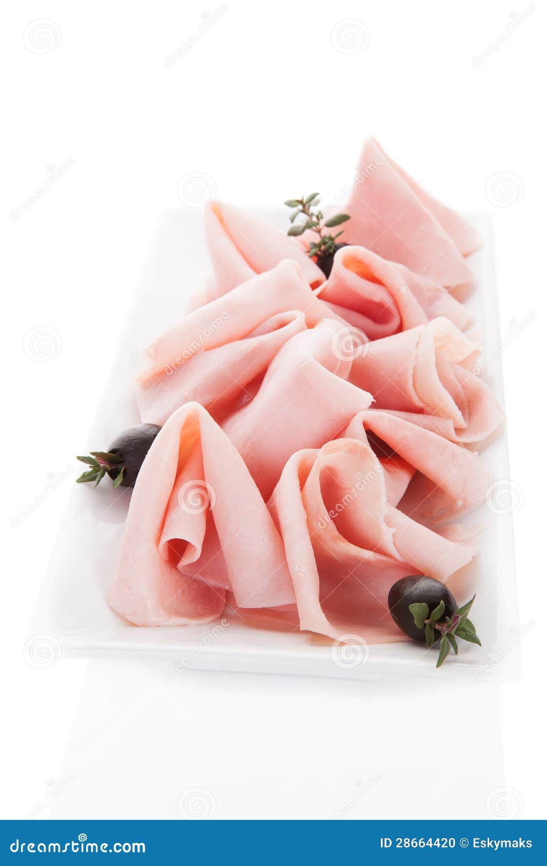 Luxurious ham plate. stock photo. Image of natural, appetizing - 28664420
