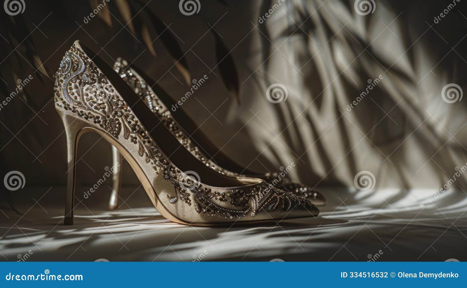 The Luxurious High Heels Feature Intricate Embellishments that Catch ...