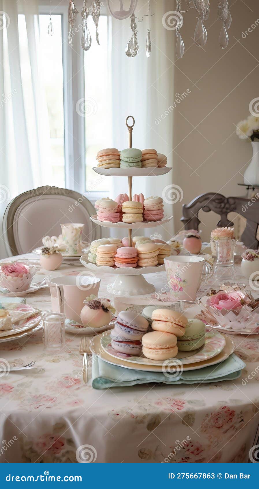 Luxurious High Tea Party in a Classic Elegant Interior with Sweets and ...